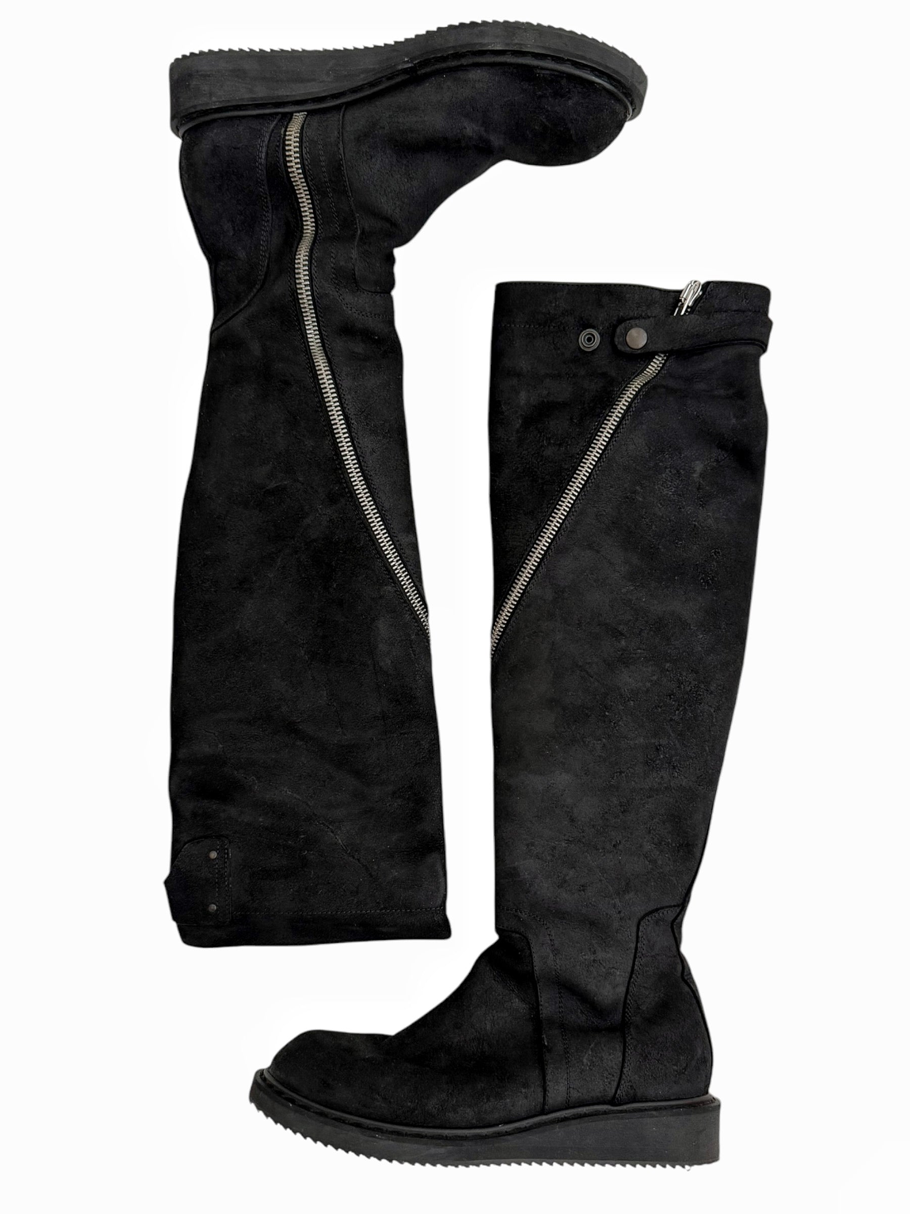 Limo Reverse Leather Knee High Tornado Creeper Boot – Archive Reloaded