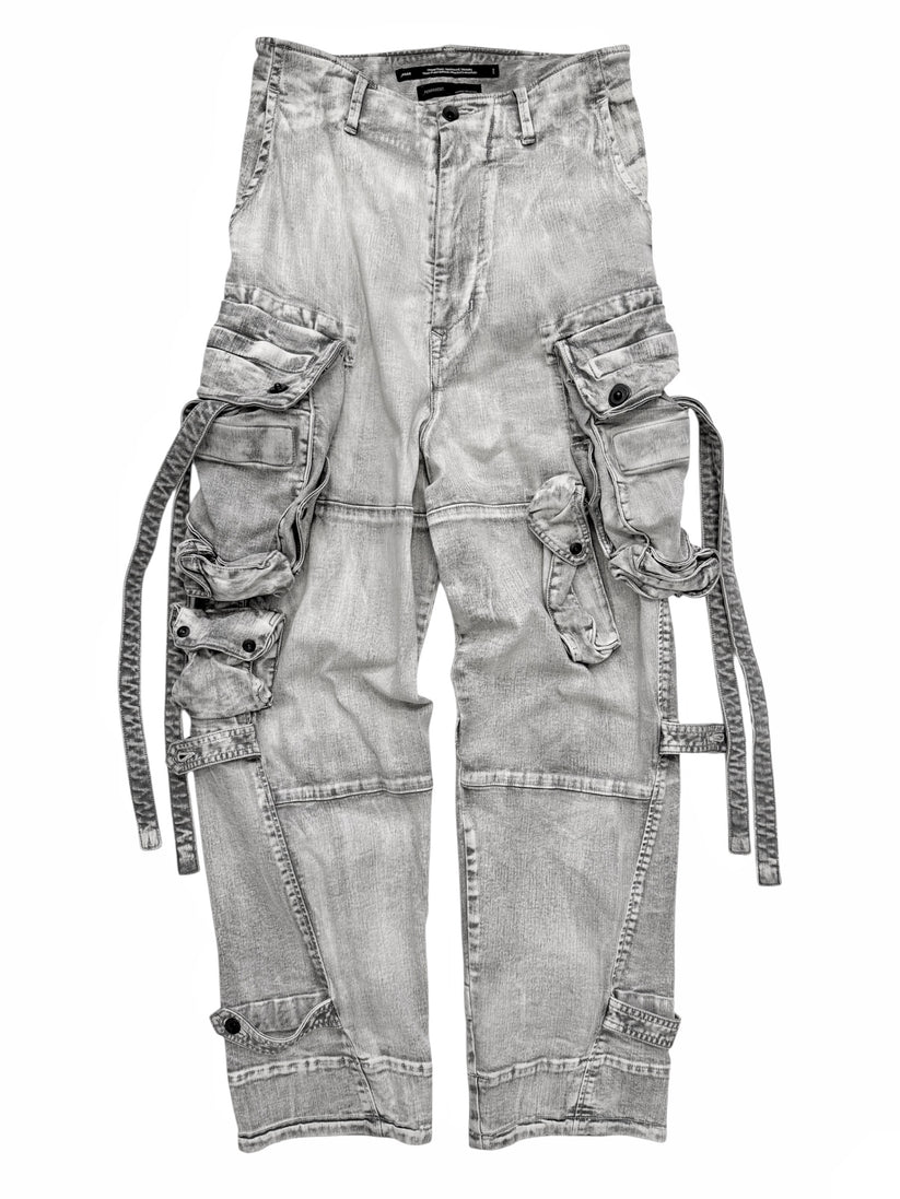 White Degrade Wash Gasmask Cargos – Archive Reloaded